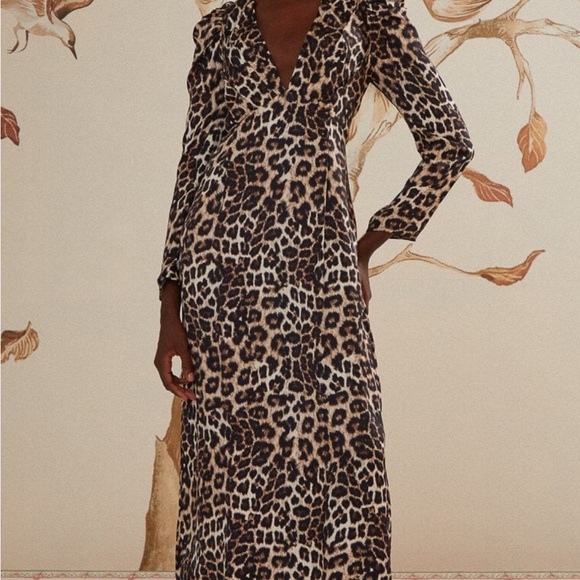 FARM Rio | Dresses | Farm Rio Leopard Print Midi Dress | Poshmark